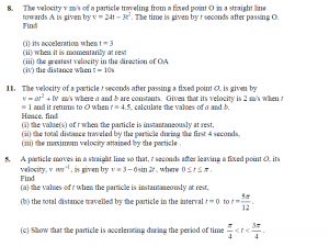 A-Math: Differentiation & Integration Application : Examples of Typical ...